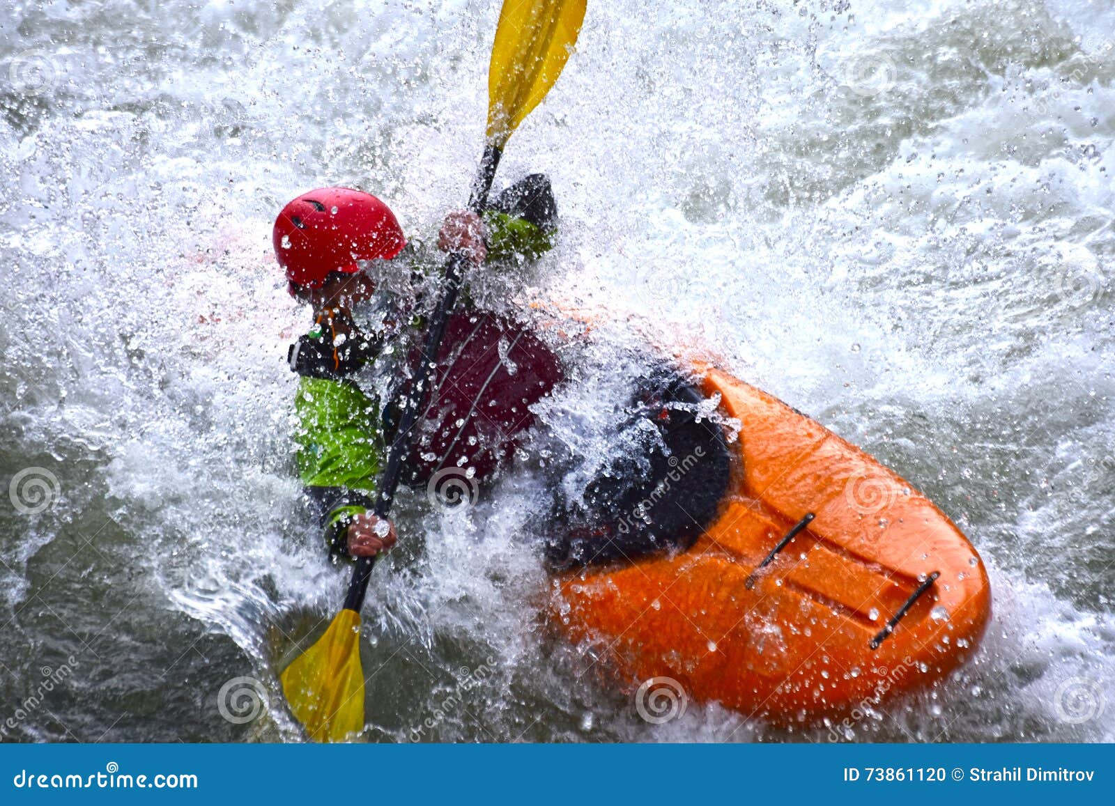 Extreme river kayaking stock photo. Image of people, exciting - 73861120