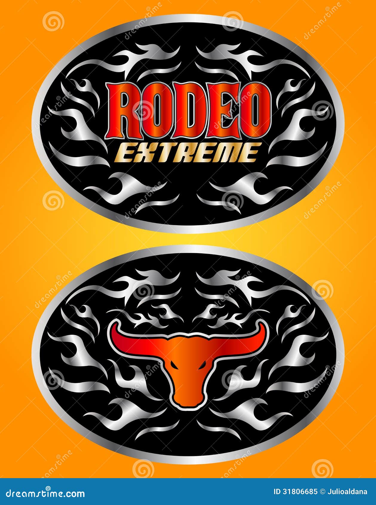 Extreme Rodeo Cowboy Belt Buckle Vector Design | CartoonDealer.com ...