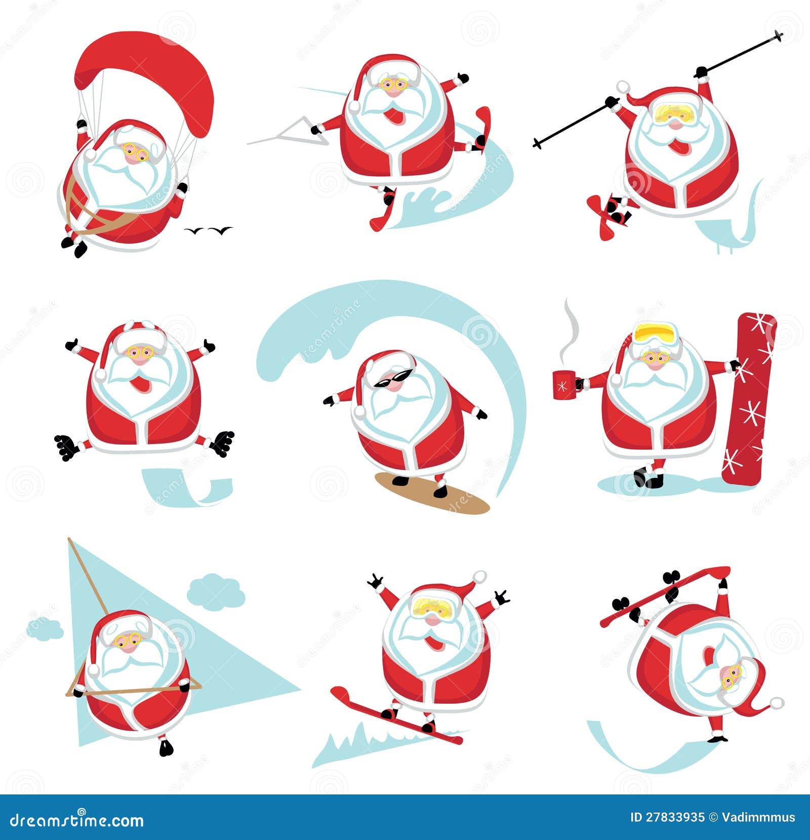 Extreme Santa stock vector. Illustration of skier, coffee - 27833935