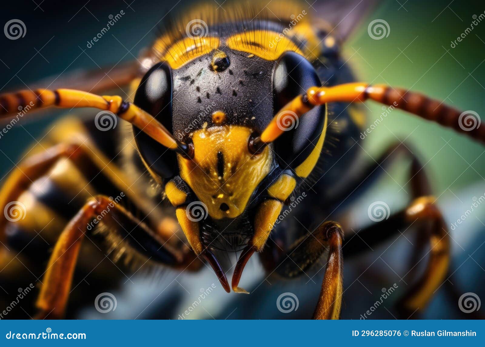 Extreme Sharp and Detailed Study of Wasp Head Stock Photo - Image of ...