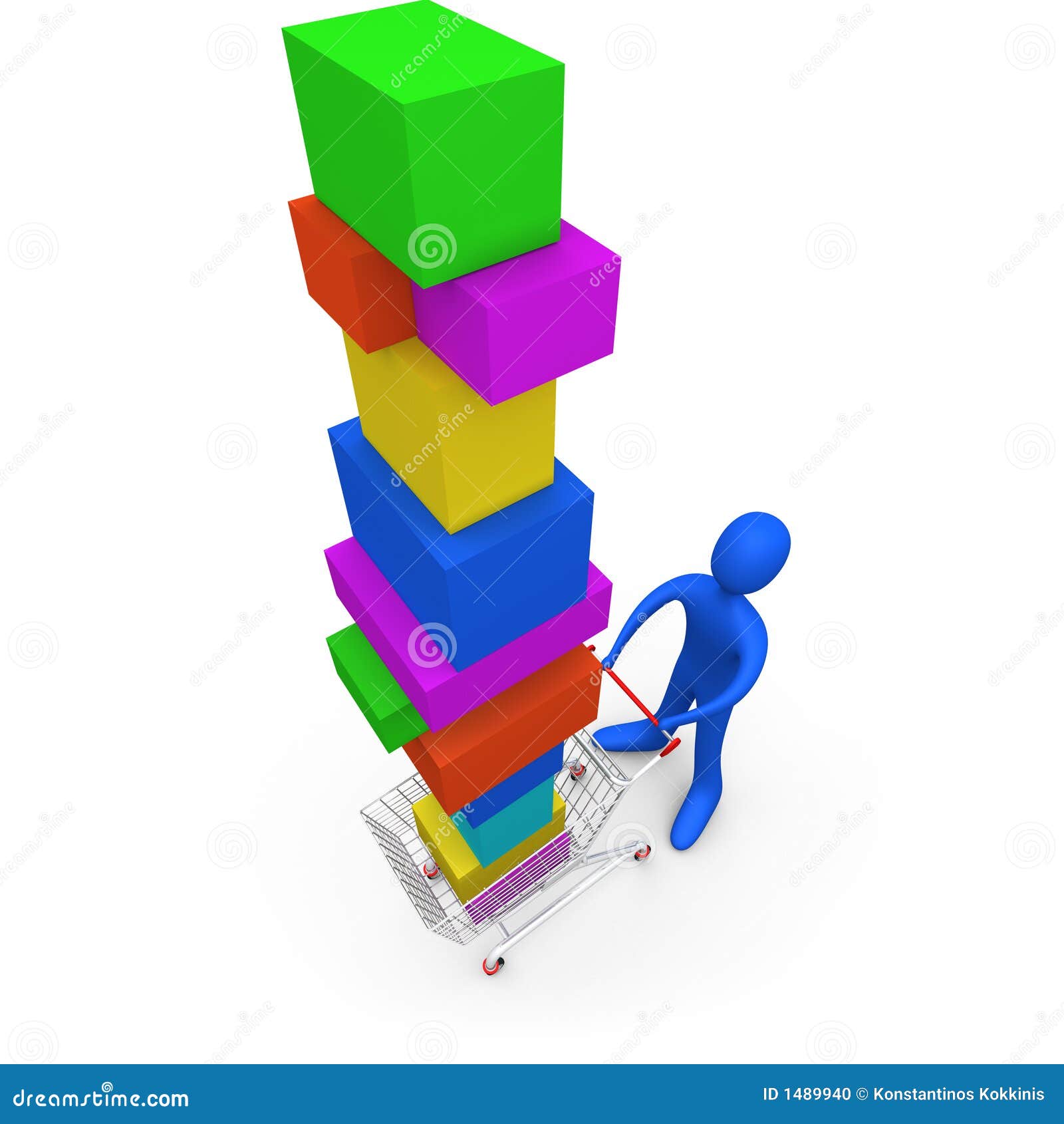 Extreme Shopping stock illustration. Illustration of bill - 1489940