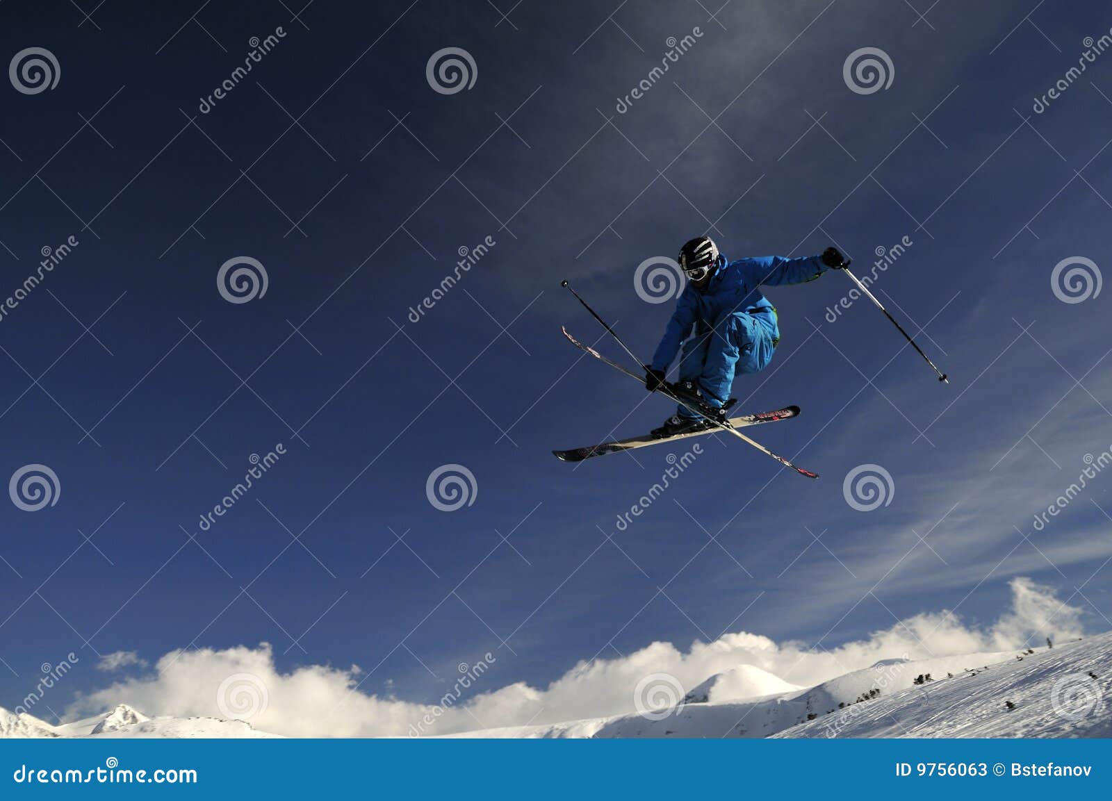 Extreme skier jumping. stock image. Image of action, skier - 9756063
