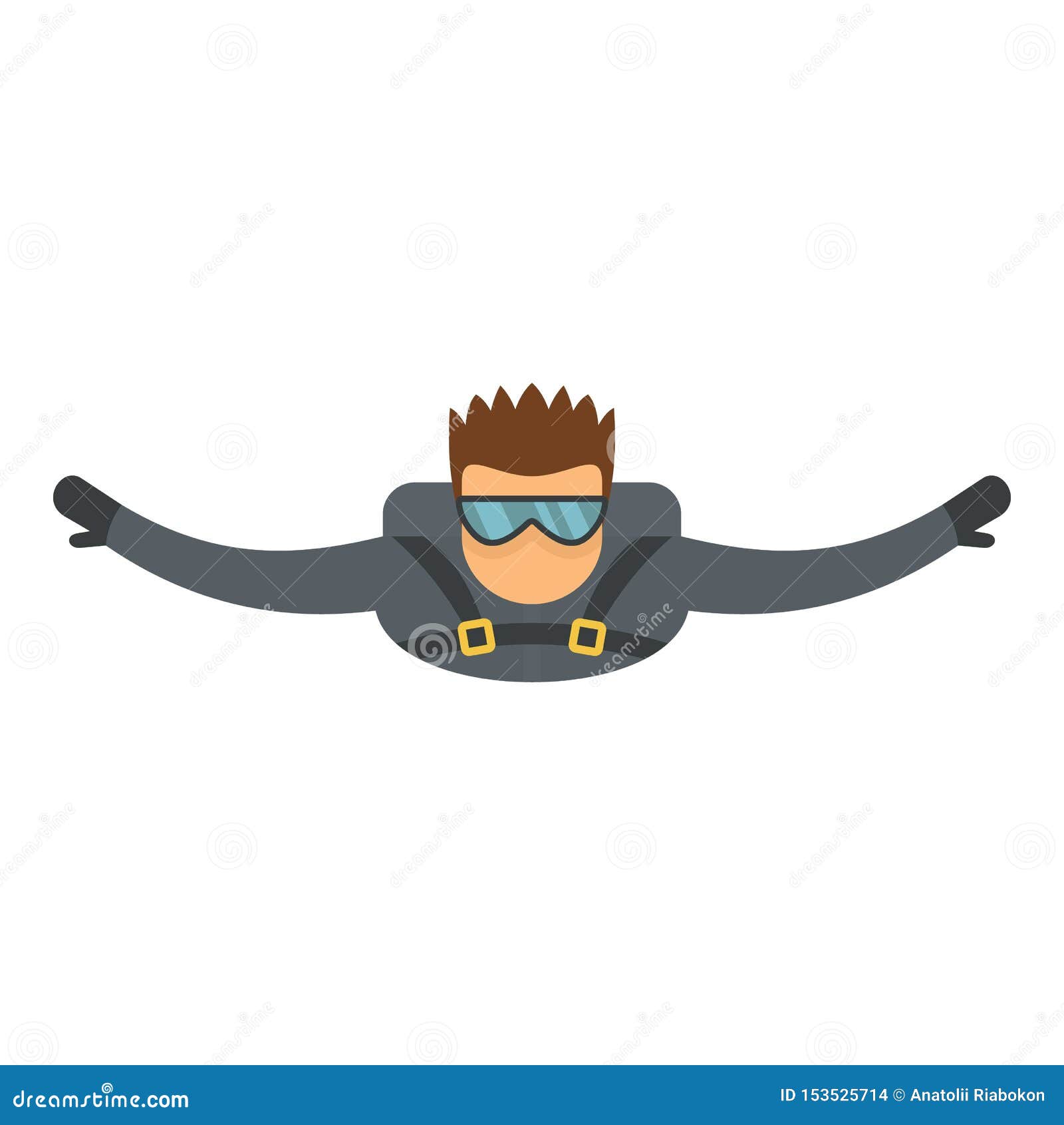 Extreme Skydiving Icon, Flat Style Stock Vector - Illustration of ...