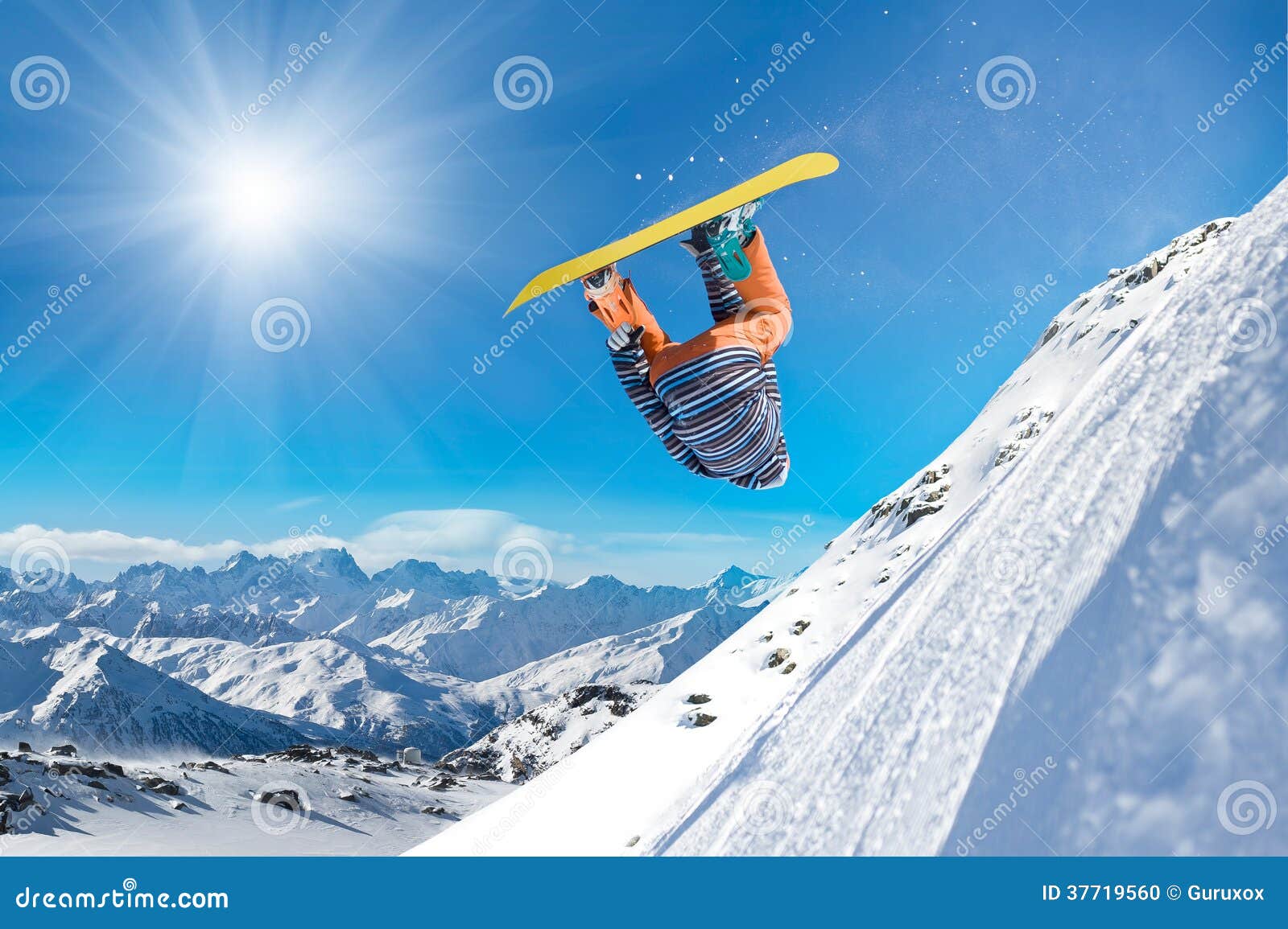Extreme snowboarding man stock photo. Image of jumping - 37719560