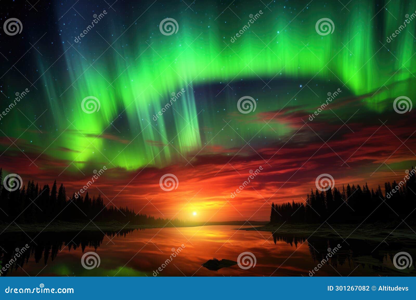 Extreme Solar Flare Causing an Aurora in the Sky Stock Photo - Image of ...