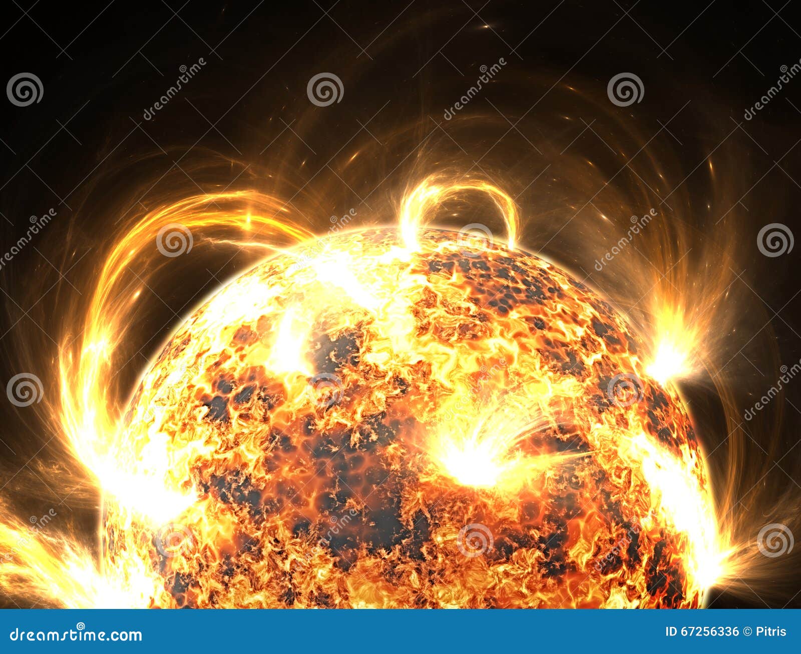 Extreme Solar Storm, Solar Flares. Sunburst Rays Of Sunlight. Bright ...