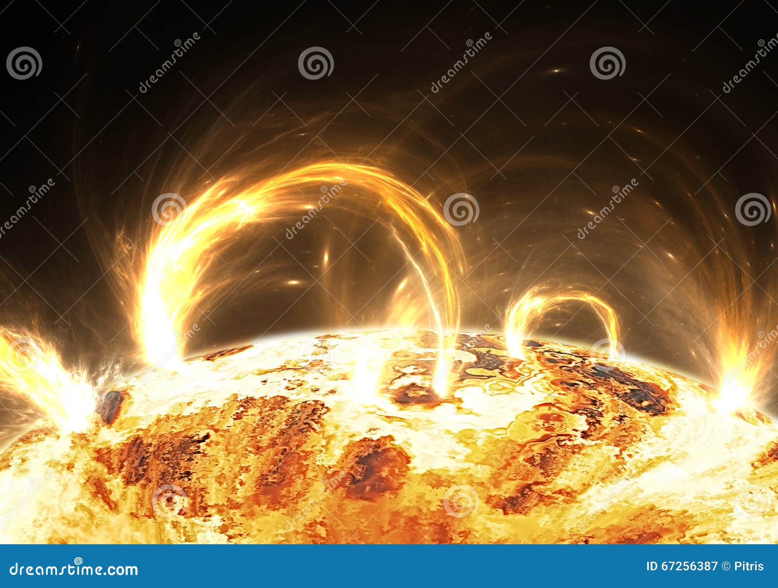 Extreme Solar Storm, Solar Flares. Sunburst Rays Of Sunlight. Bright ...