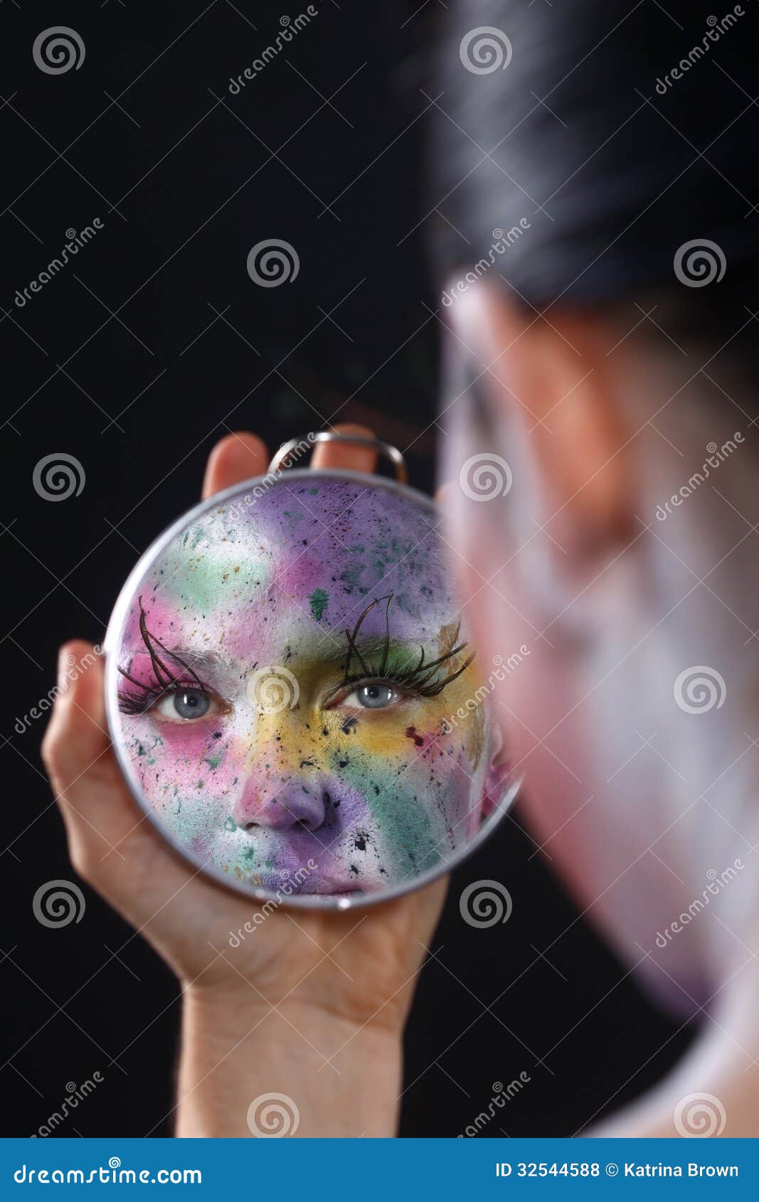Extreme Spattered Make Up on the Face Stock Photo - Image of health ...