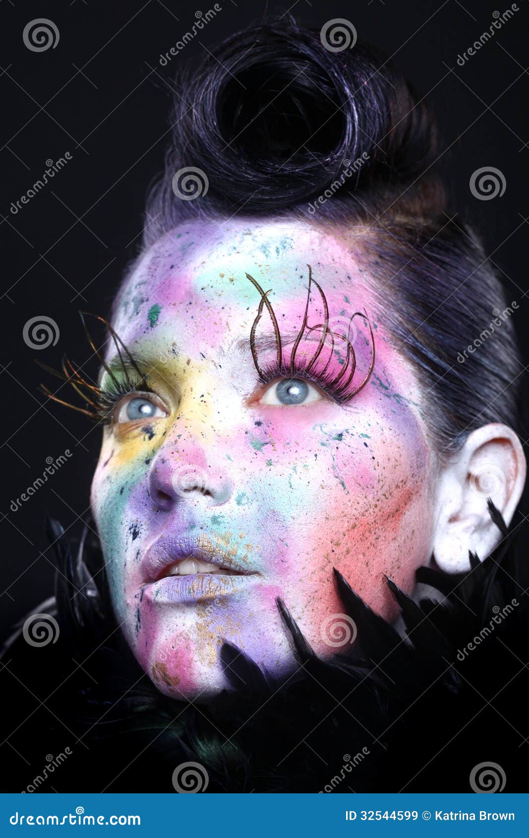 Extreme Spattered Make Up on the Face Stock Image - Image of face ...