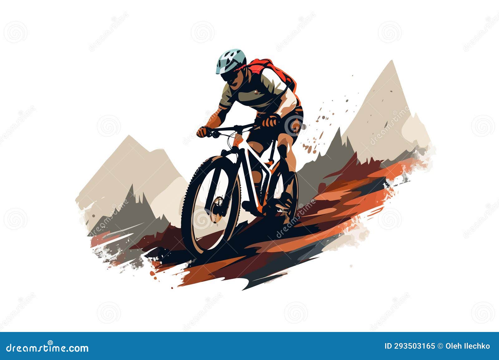 Extreme Sport Mountain Biking Vector Flat Isolated Illustration Stock Vector - Illustration of ...