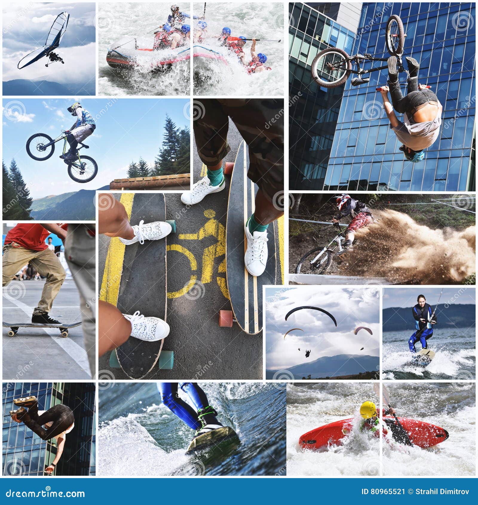 Extreme sports collage stock image. Image of kayak, exercise - 80965521