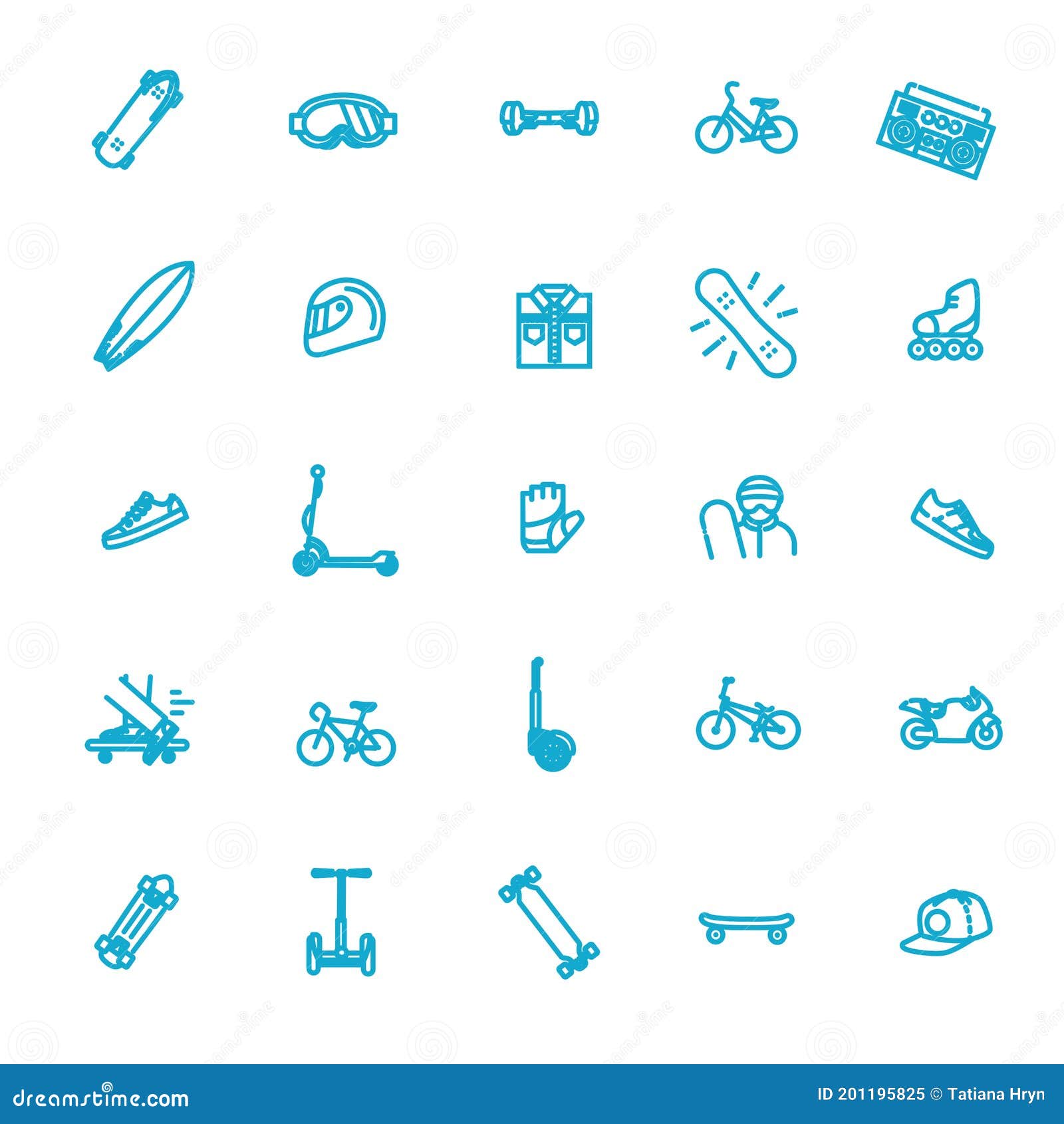 Extreme Sports Icon Set. Vector Icons Stock Illustration - Illustration ...