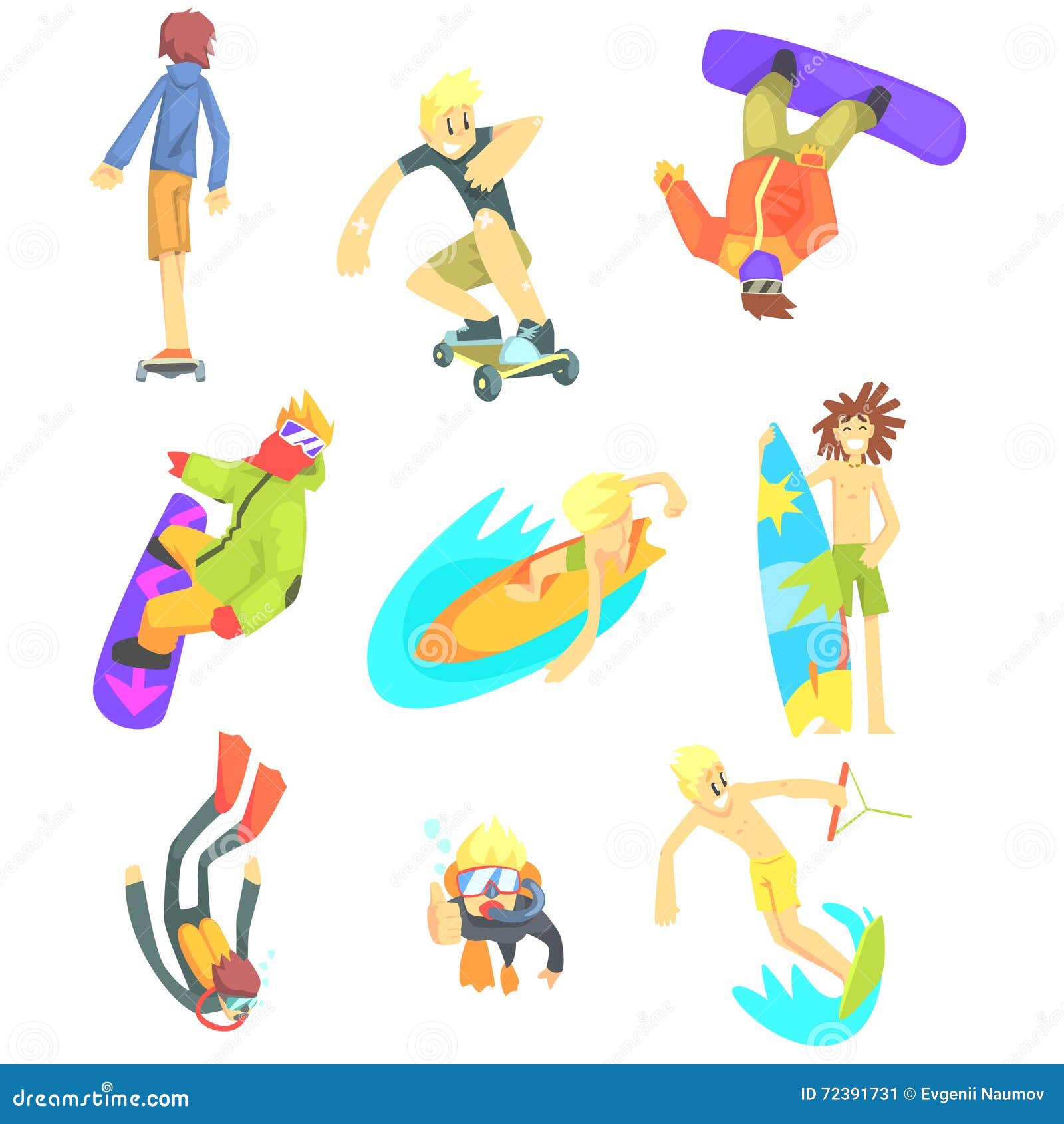 Extreme Sports Illustration Set Stock Vector - Illustration of halfpipe ...