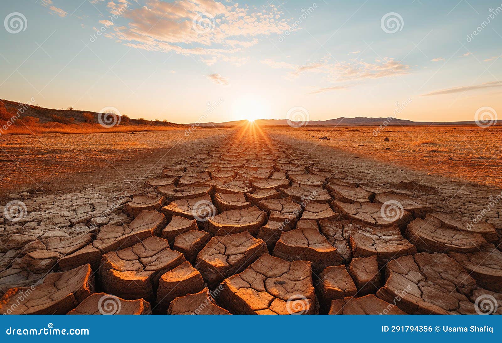 Extreme Temperature and Dry Landscape Photo. Generative AI Stock Photo ...