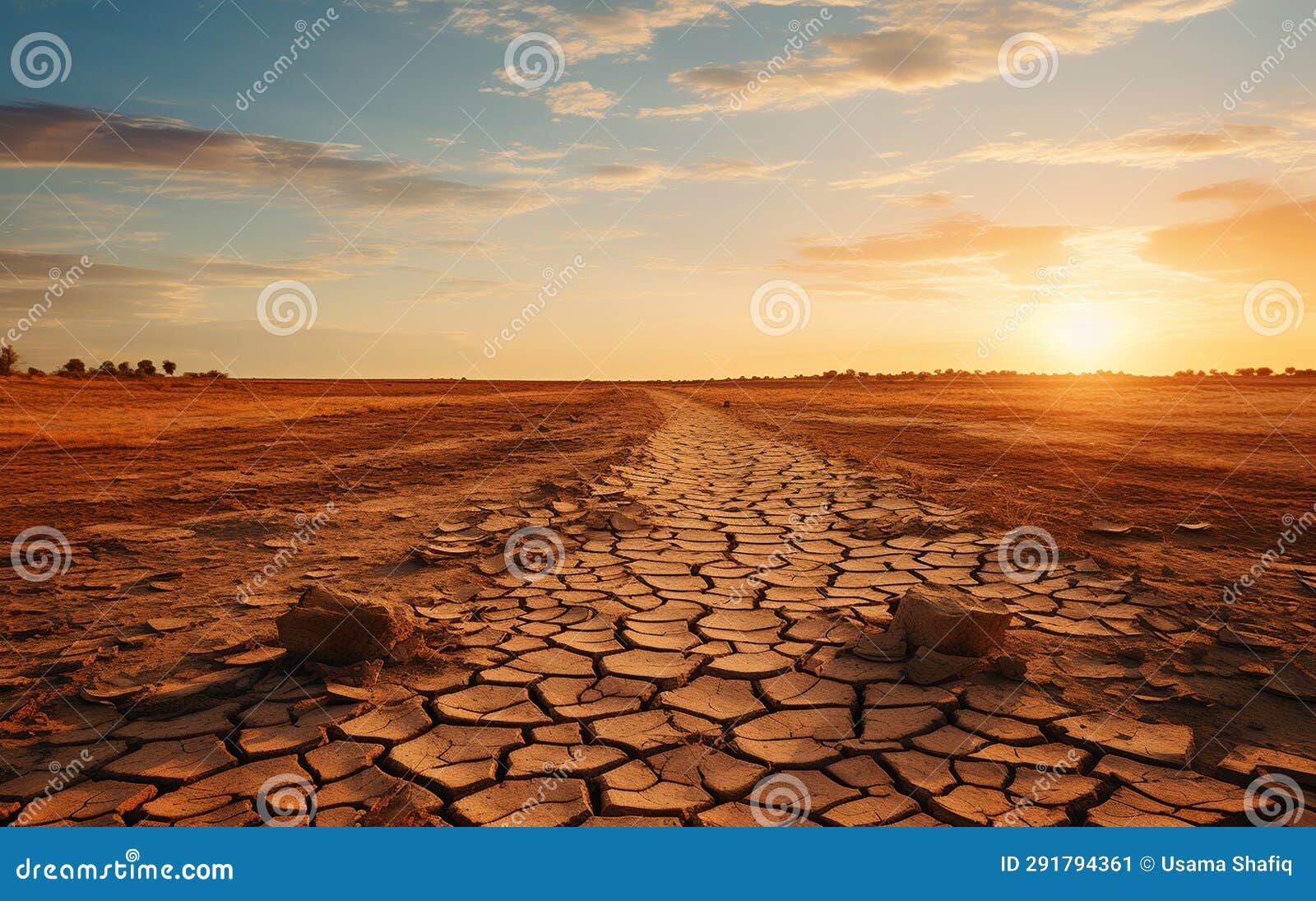 Extreme Temperature and Dry Landscape Photo. Generative AI Stock Image ...