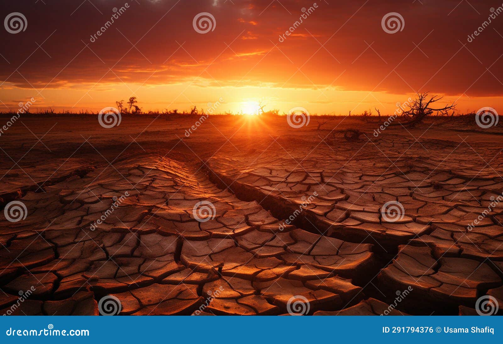 Extreme Temperature and Dry Landscape Photo. Generative AI Stock Photo ...