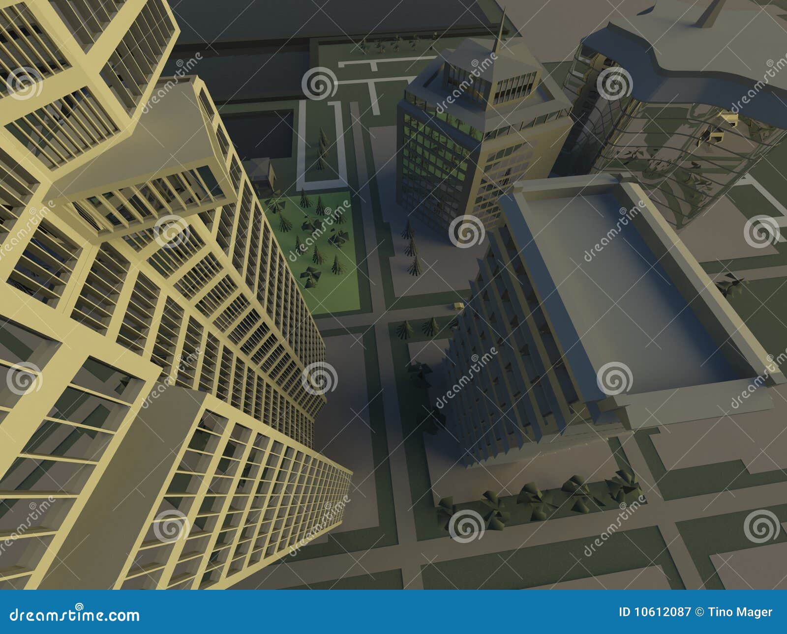 Extreme Top View in the City Stock Illustration - Illustration of ...