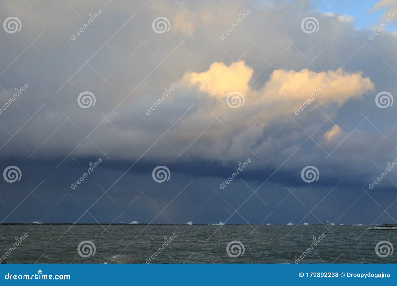View of Thunder Storm Over the Water Stock Photo - Image of natural ...