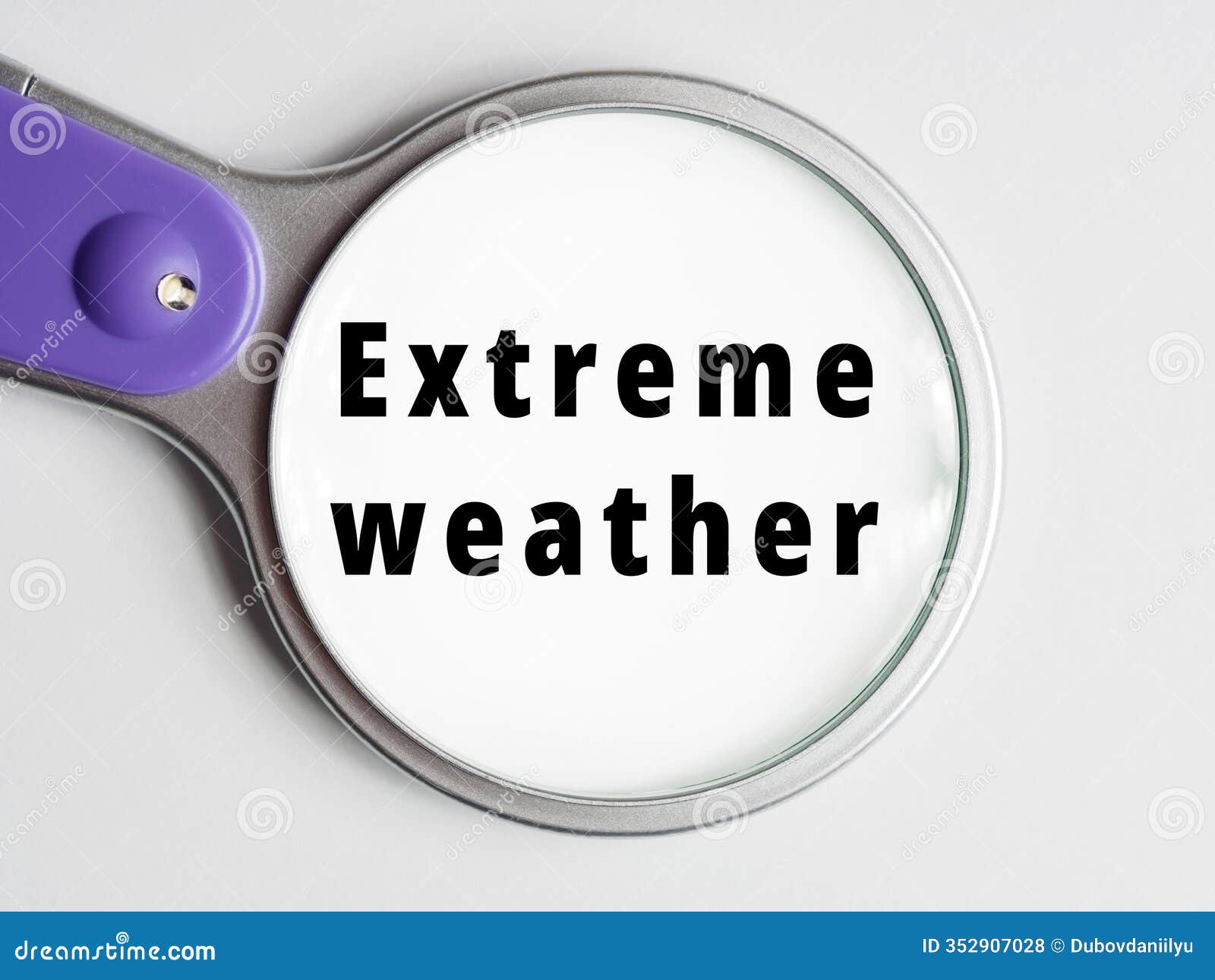 Extreme Weather Text through Magnifying Glass Background Stock Photo ...
