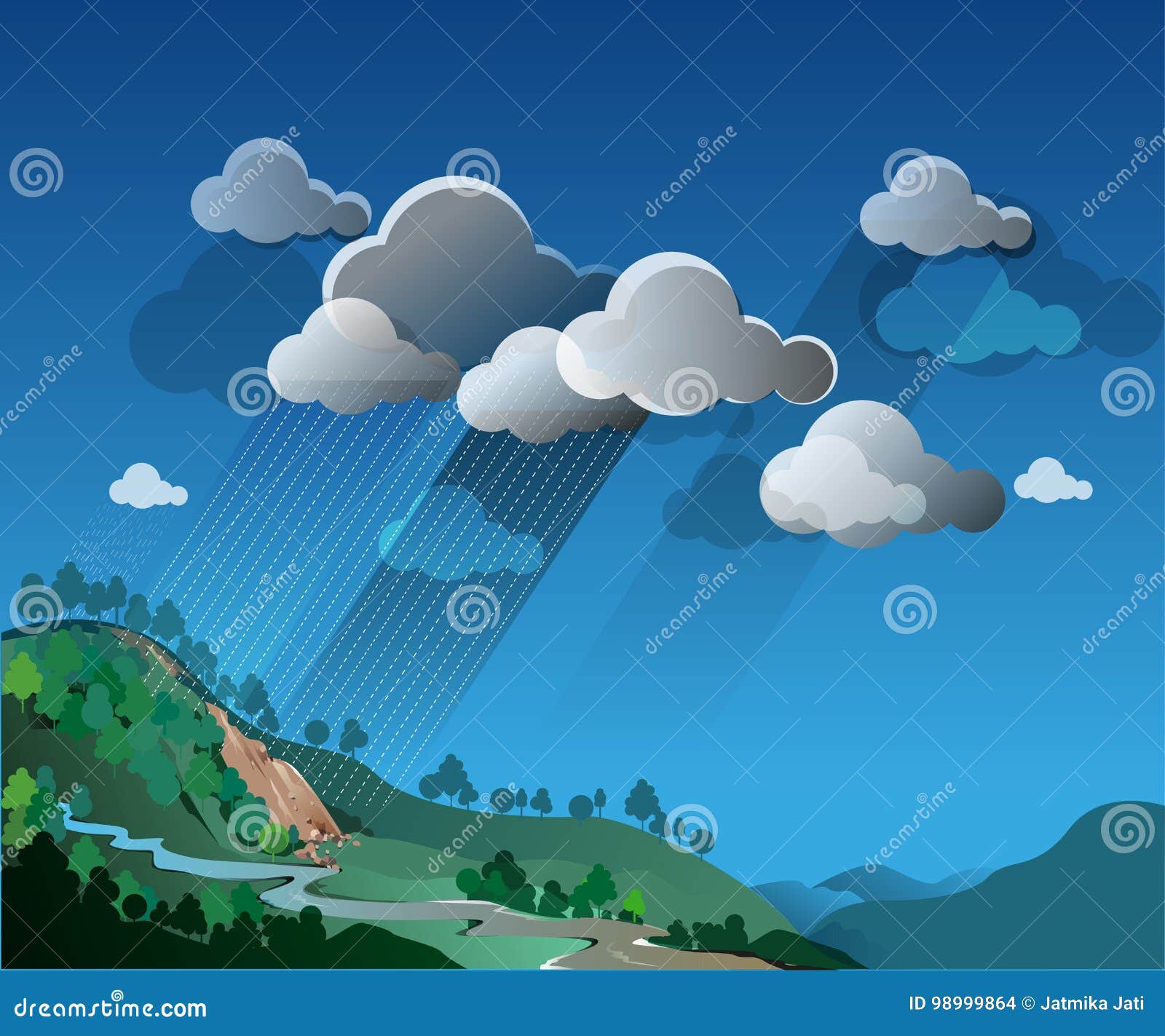 Extreme weather stock vector. Illustration of forest - 98999864