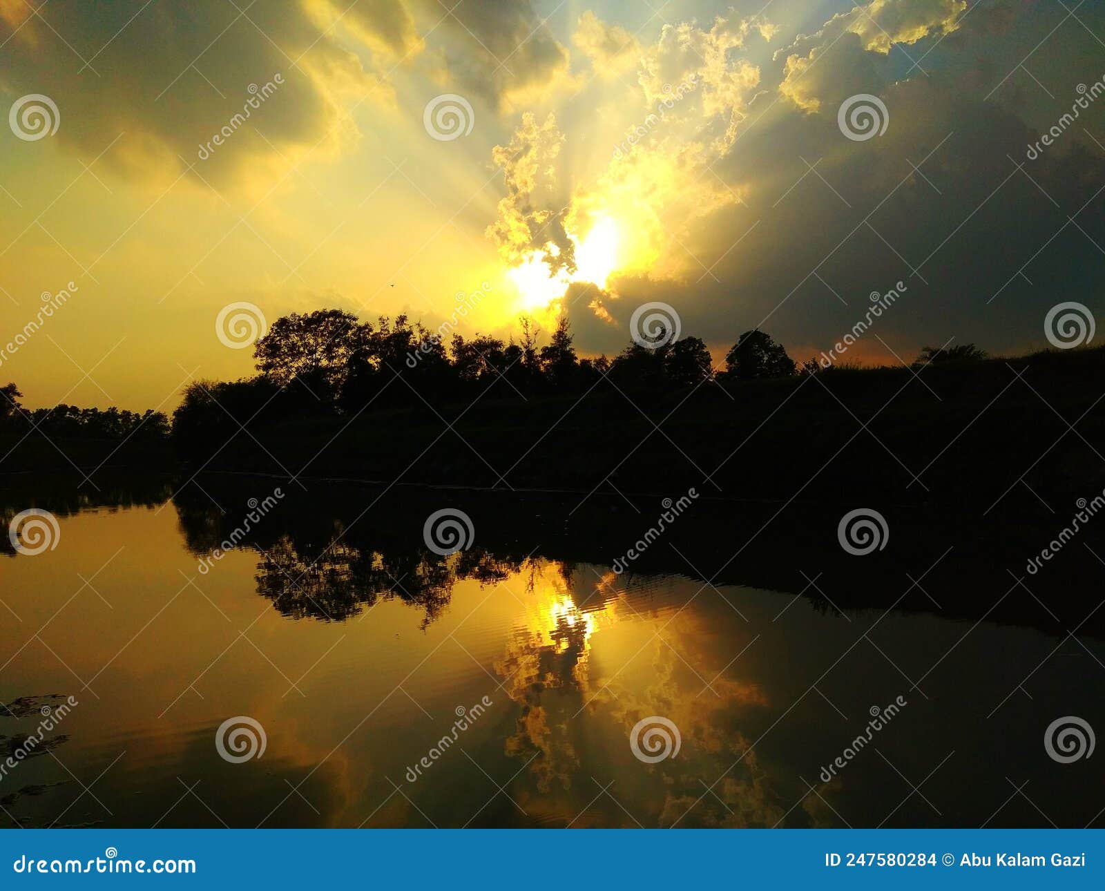 Extremely Beautiful River Side View Stock Photo - Image of tree, sunset ...