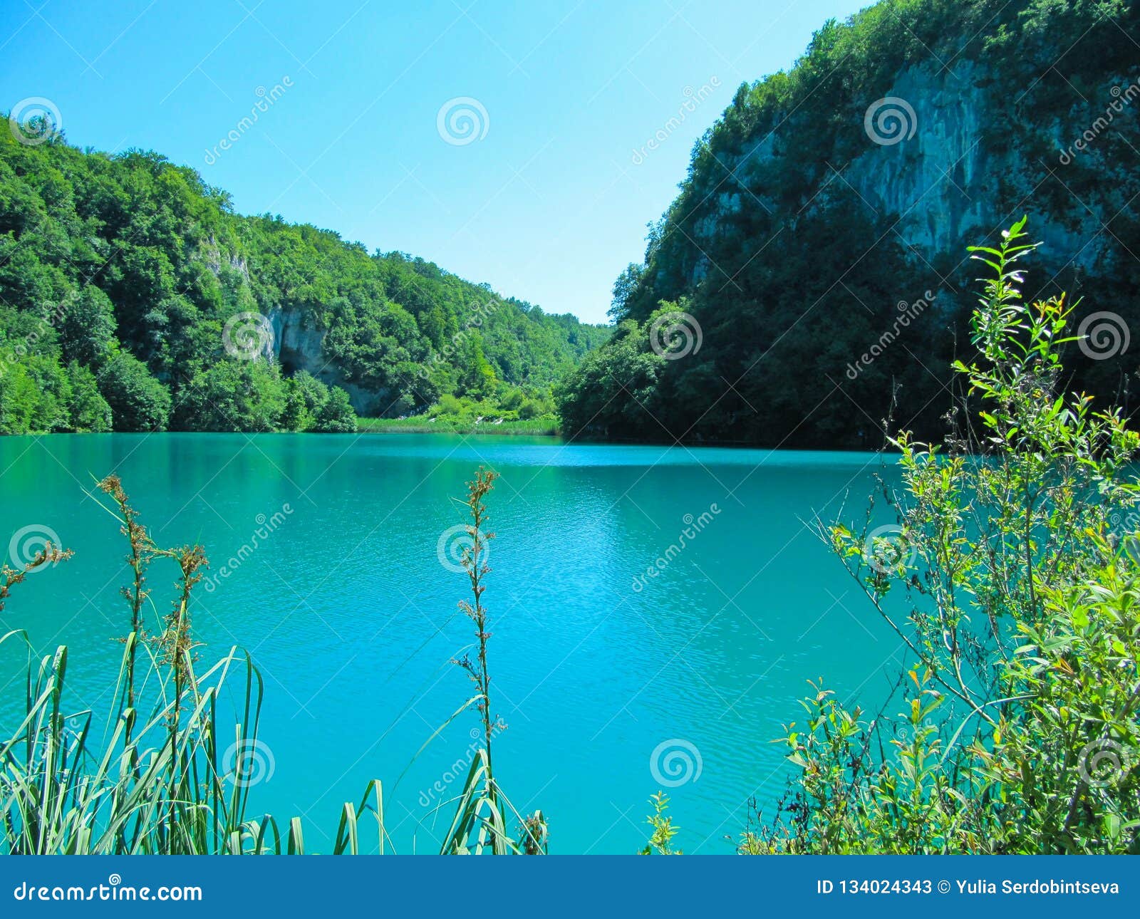 Extremely Beautiful View of the Blue Lake in Spring Stock Image - Image ...