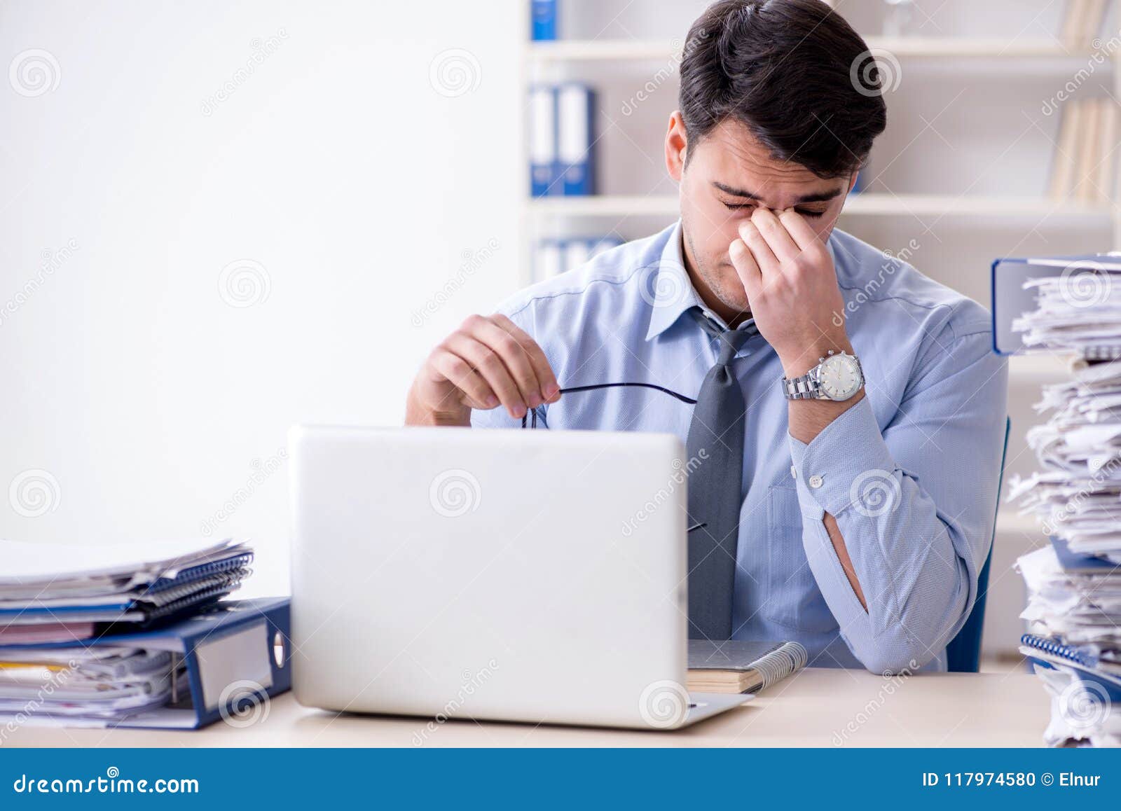 The Extremely Busy Businessman Working in Office Stock Photo - Image of ...
