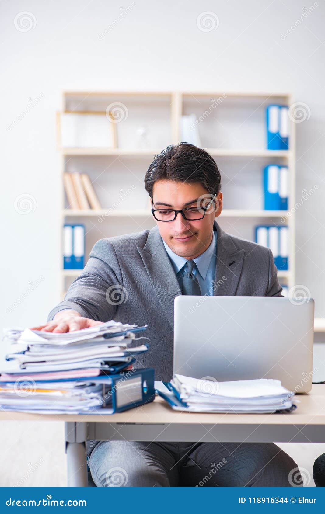 The Extremely Busy Businessman Working in Office Stock Photo - Image of ...