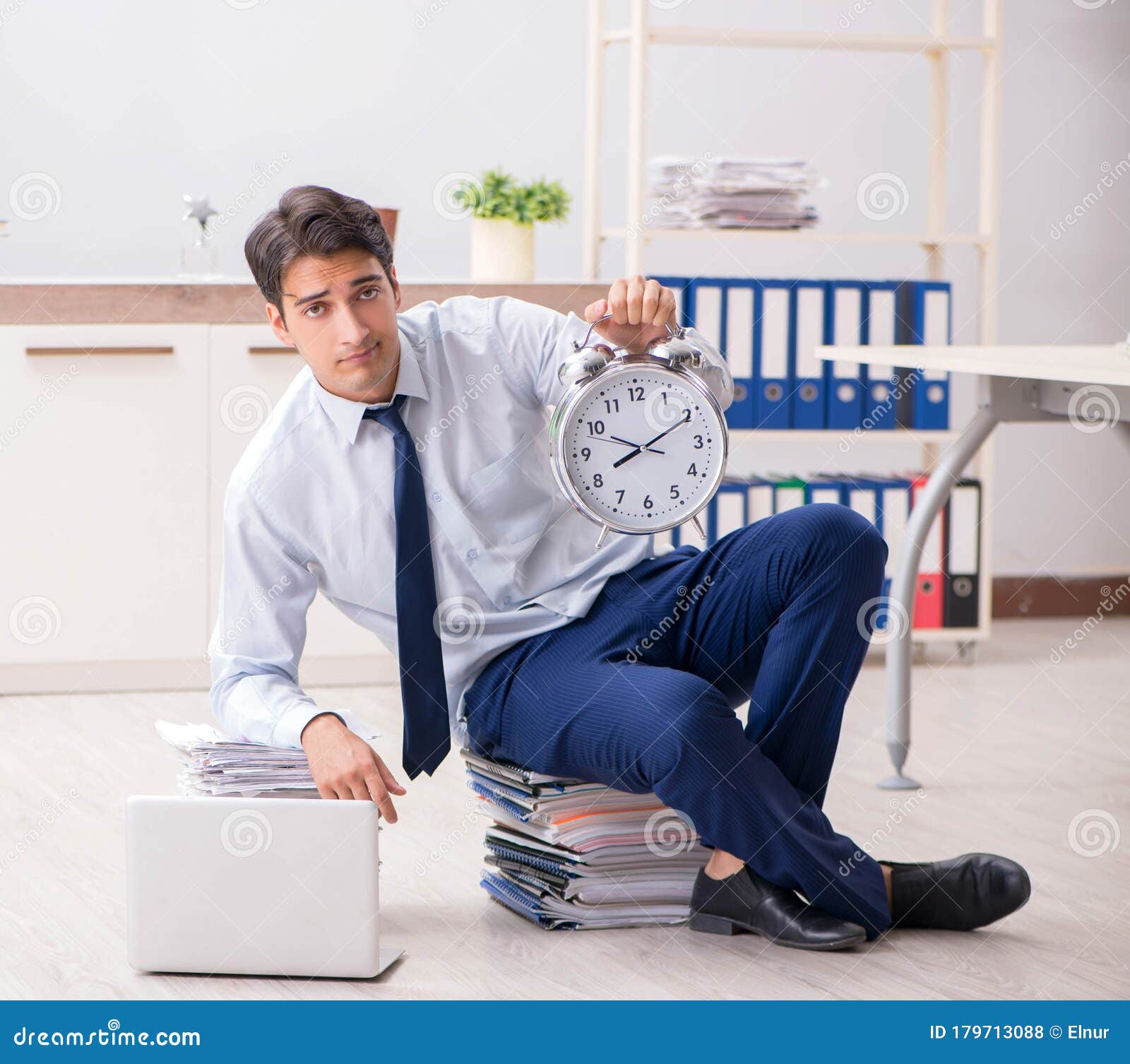Extremely Busy Employee Working in the Office Stock Photo - Image of ...