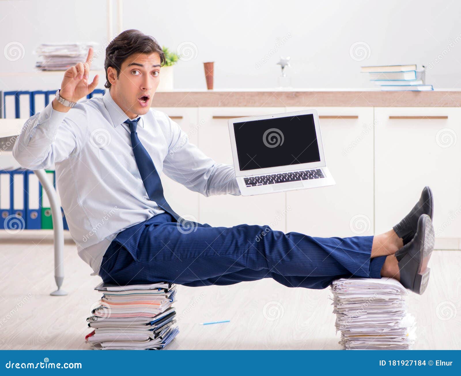 Extremely Busy Employee Working in the Office Stock Photo - Image of ...