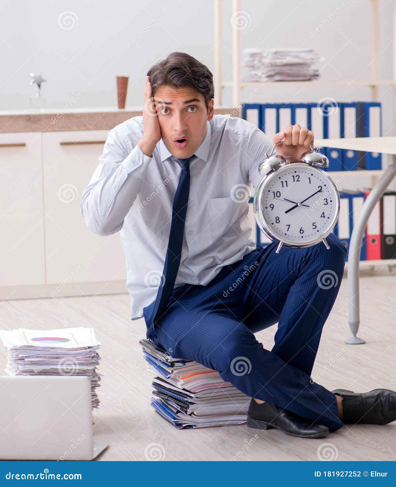 Extremely Busy Employee Working in the Office Stock Photo - Image of ...