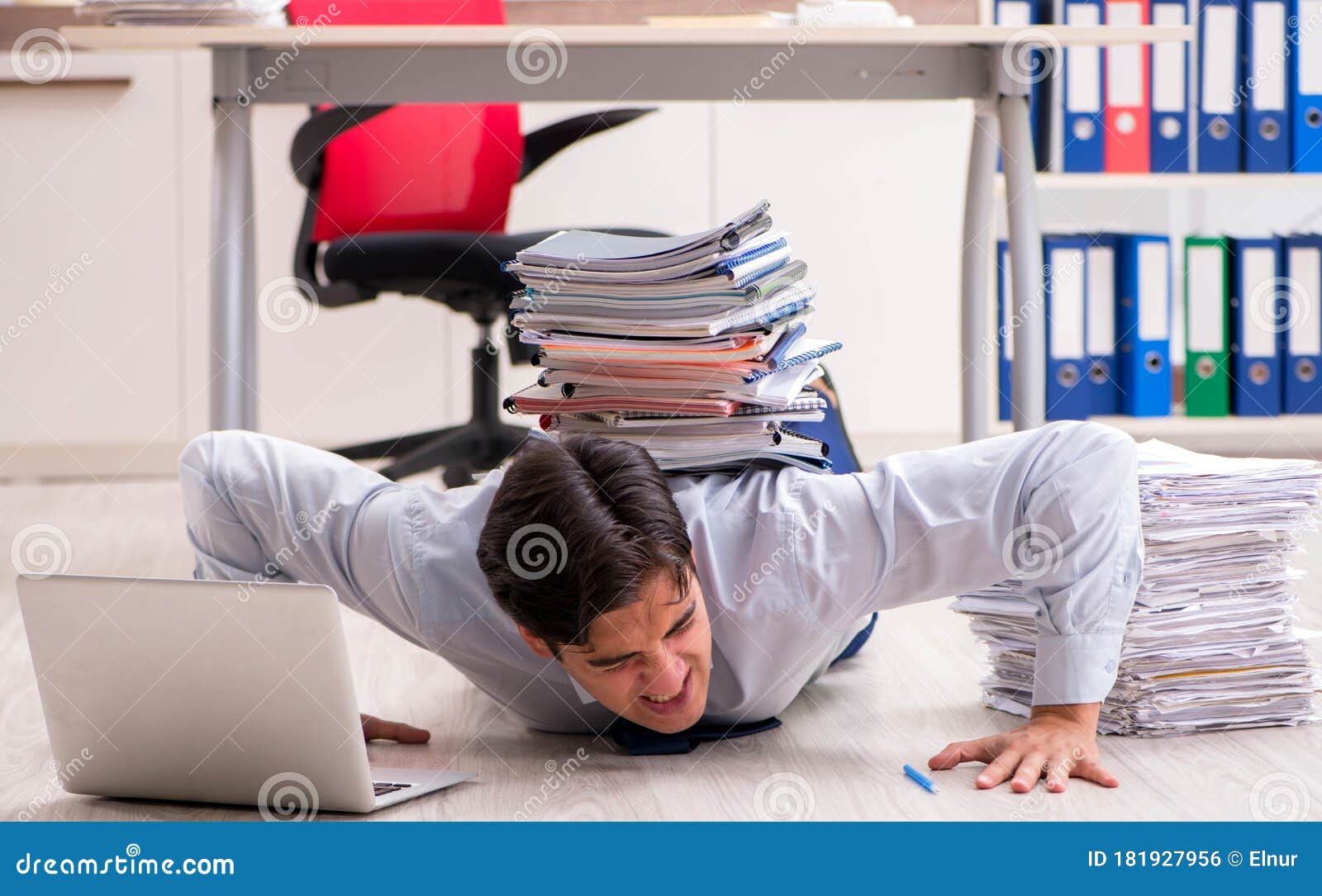 Extremely Busy Employee Working in the Office Stock Photo - Image of ...
