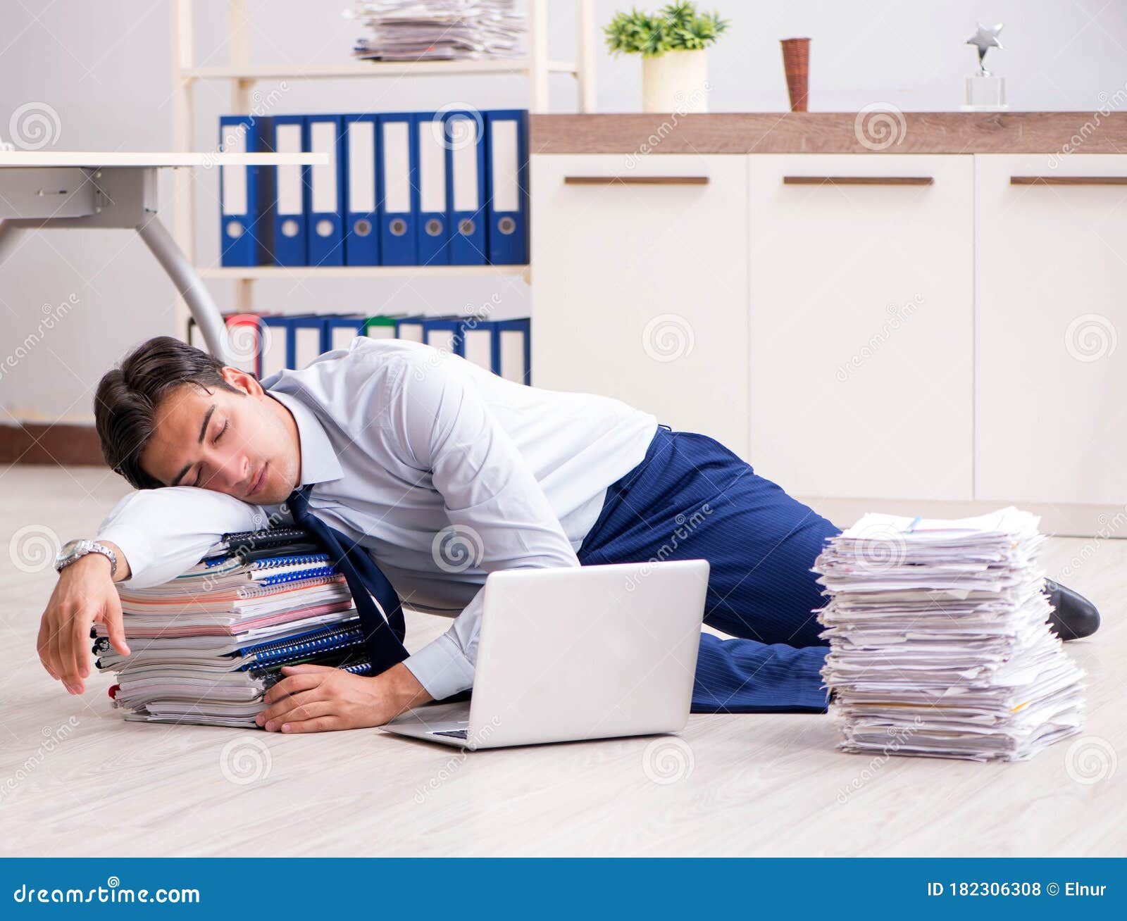 Extremely Busy Employee Working in the Office Stock Photo - Image of ...