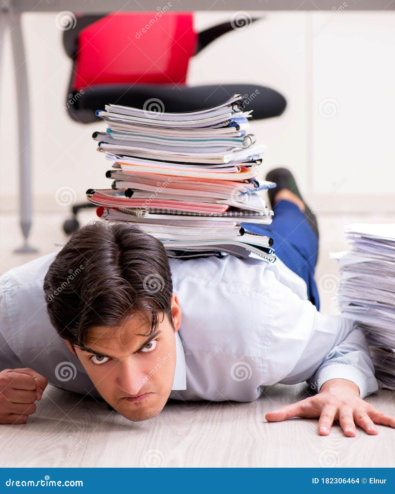 Extremely Busy Employee Working in the Office Stock Photo - Image of ...
