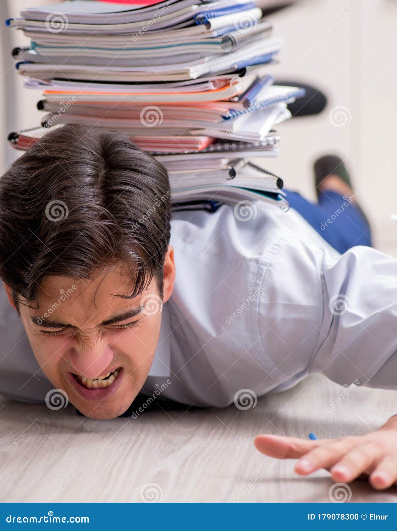 Extremely Busy Employee Working in the Office Stock Photo - Image of ...