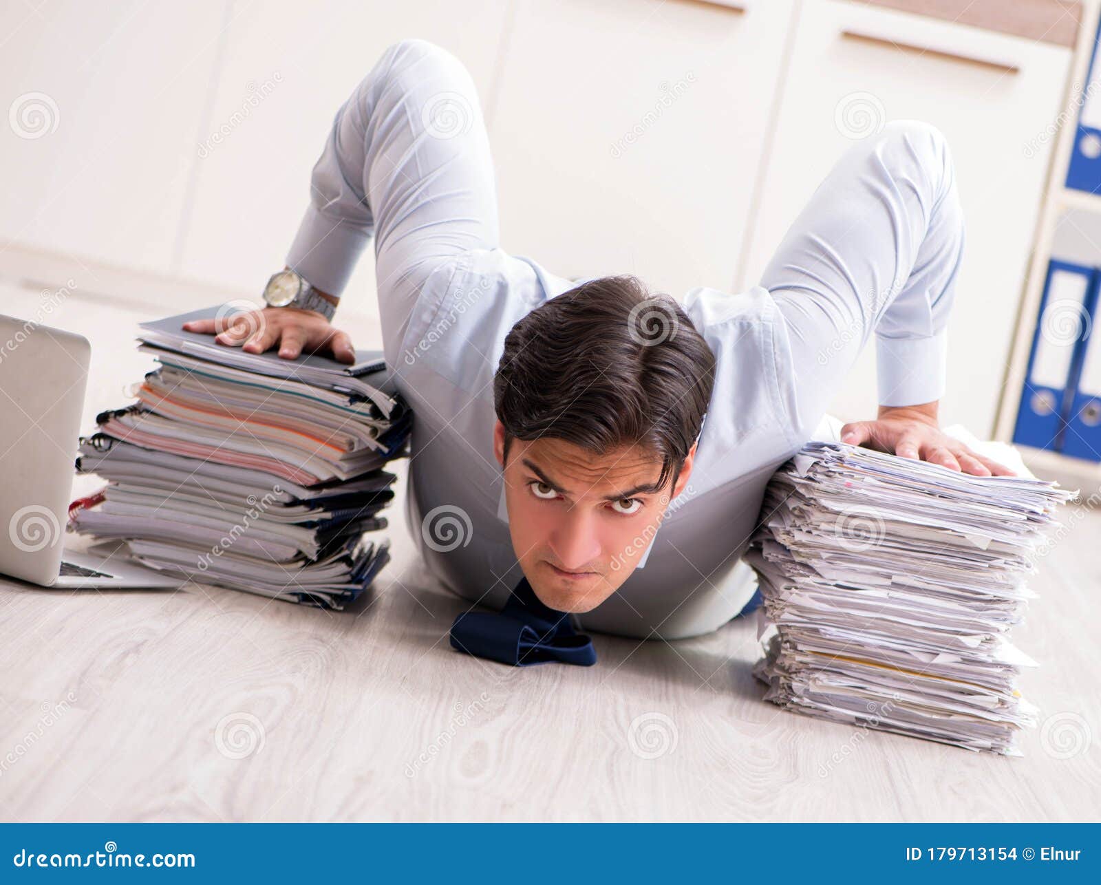 Extremely Busy Employee Working in the Office Stock Photo - Image of ...
