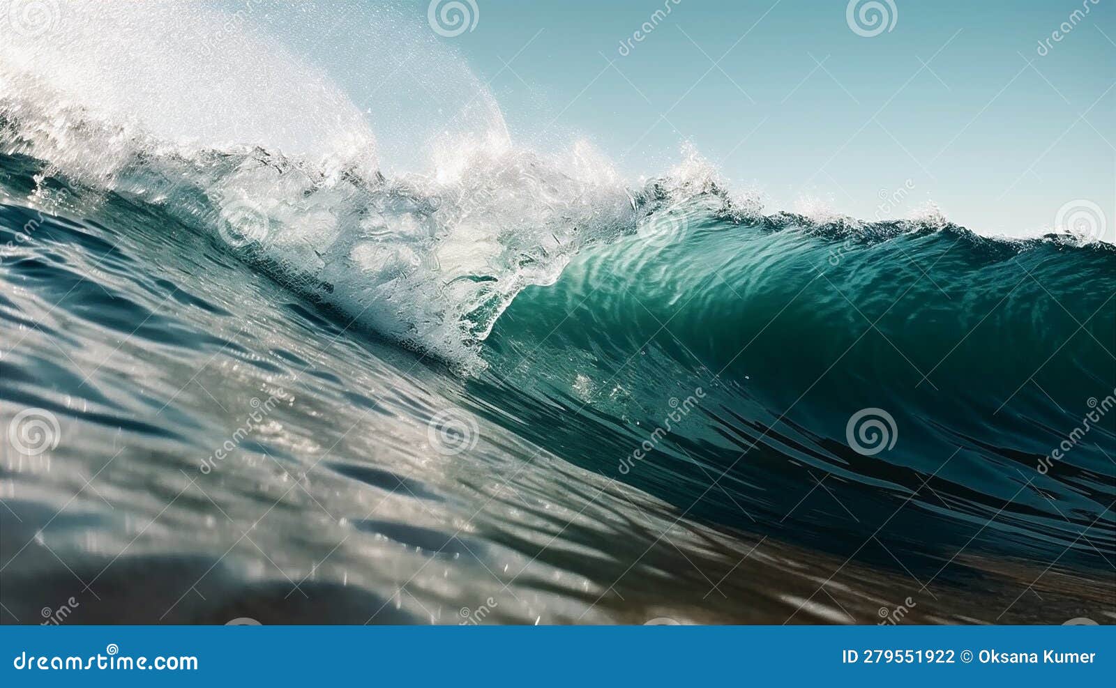 Extremely Close Look of Huge Ocean Wave. AI Generated Stock ...