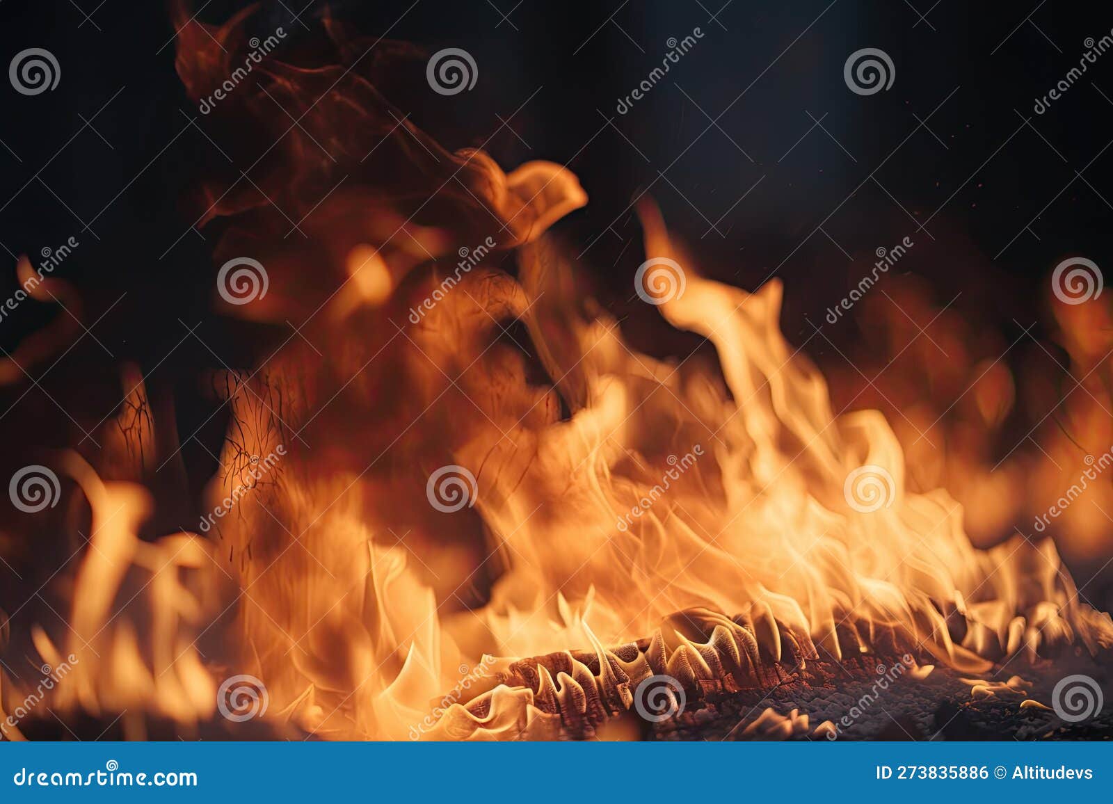 Extremely Close-up of Burning Fire, with the Flames and Sparks Visible ...