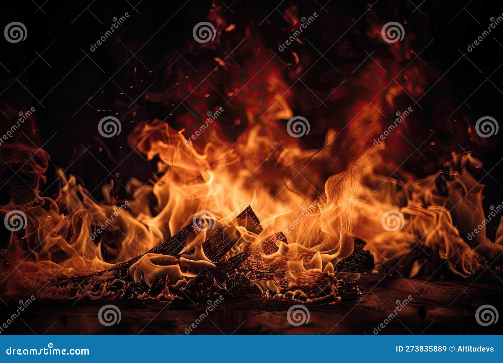 Extremely Close-up of Burning Fire, with the Flames and Sparks Visible ...