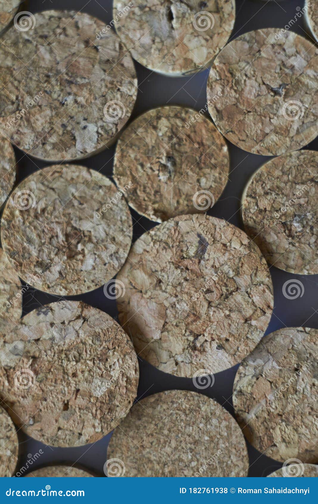 Extremely Close-up of Homemade Chopped Wine Cork Note Board, Selective ...