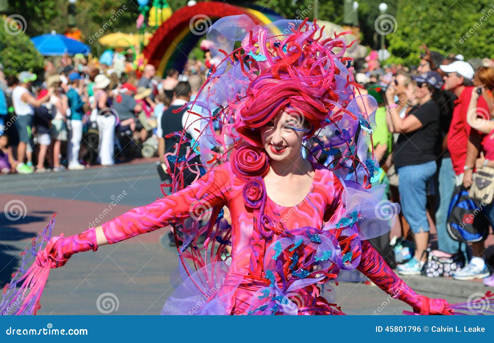 An Extremely Colorful Disney Character Performs in a Magic Kingdom ...