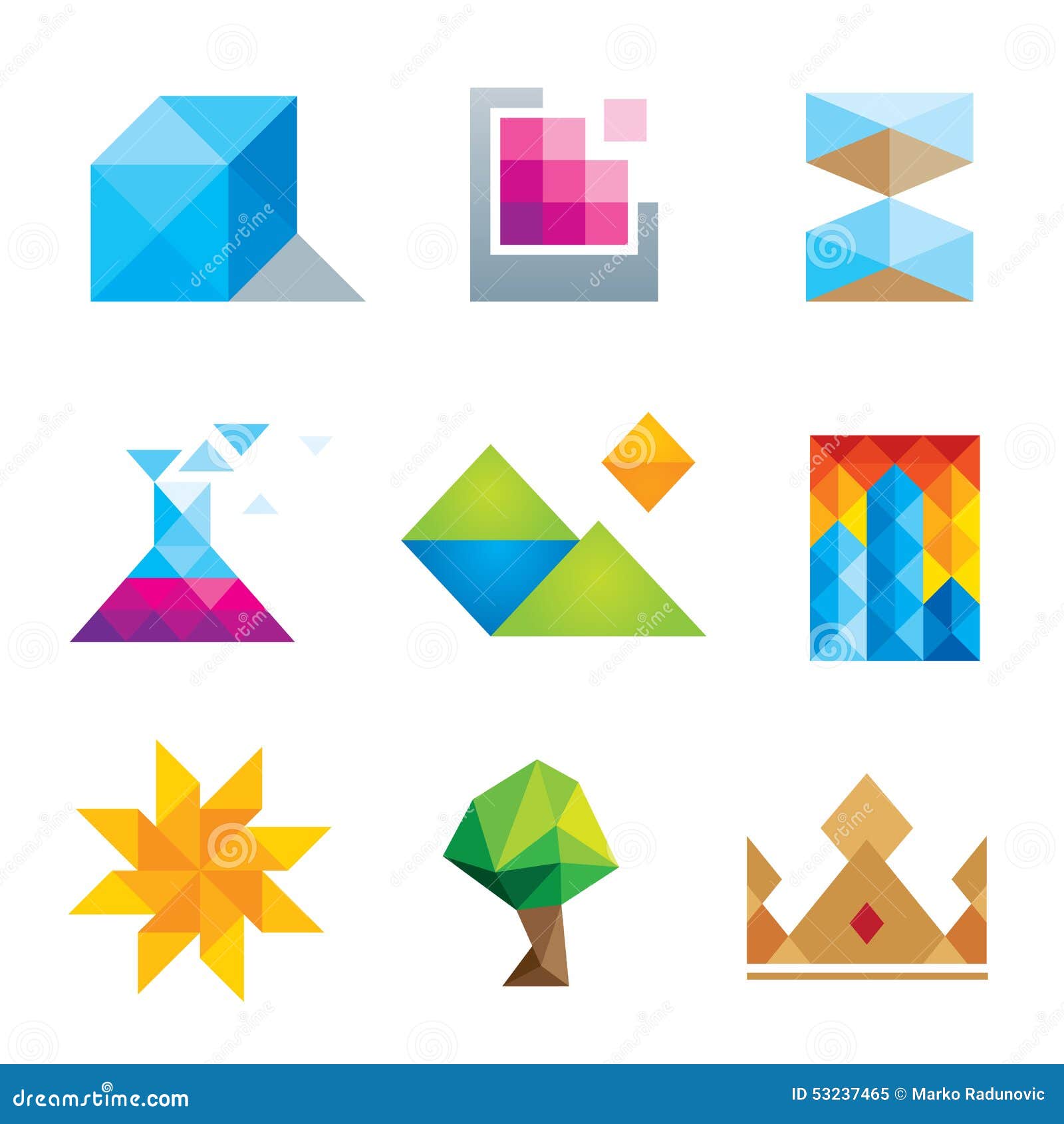 Extremely Creative Beautiful Design Polygons Geometric Art Icon Set ...