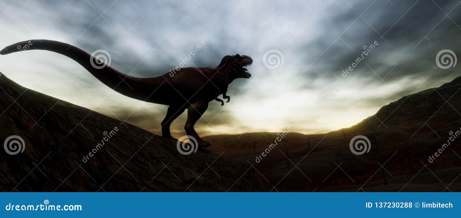 Dinosaur Extinction - Erupting Volcano Artwork Stock Image ...