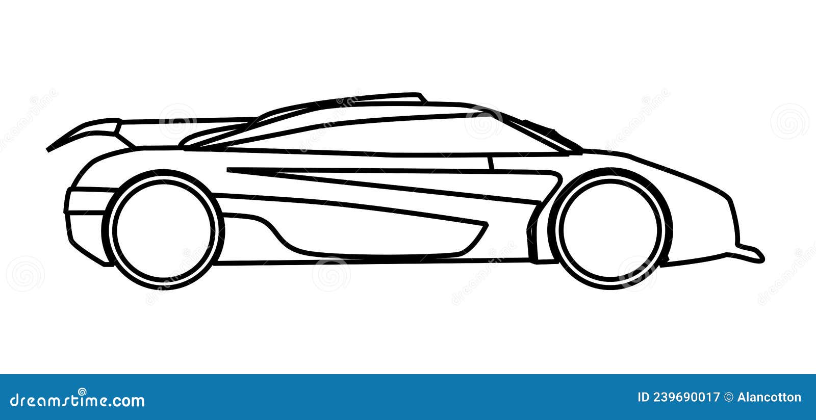 Extremely Fast Car Outline stock vector. Illustration of drawing ...