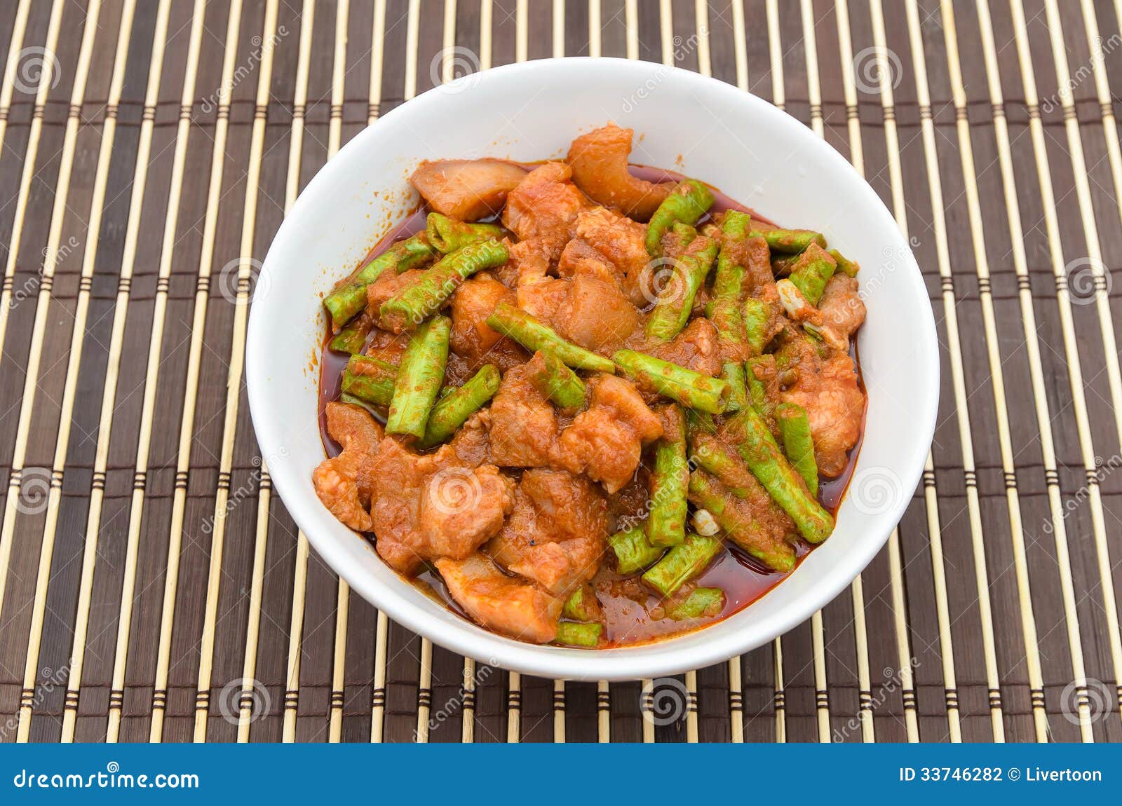 Extremely Hot Stir Fried String Bean with Pork Stock Photo - Image of ...