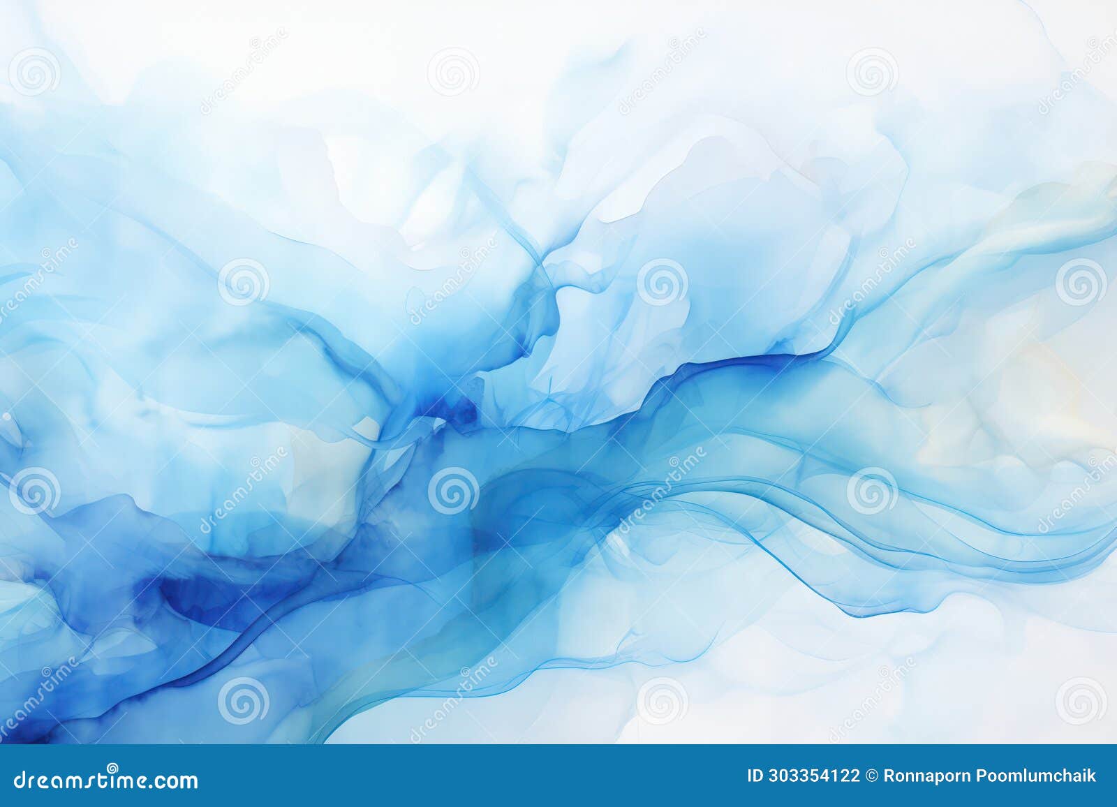 Extremely Light and Fluid, an Abstract Blue Watercolor Stock ...