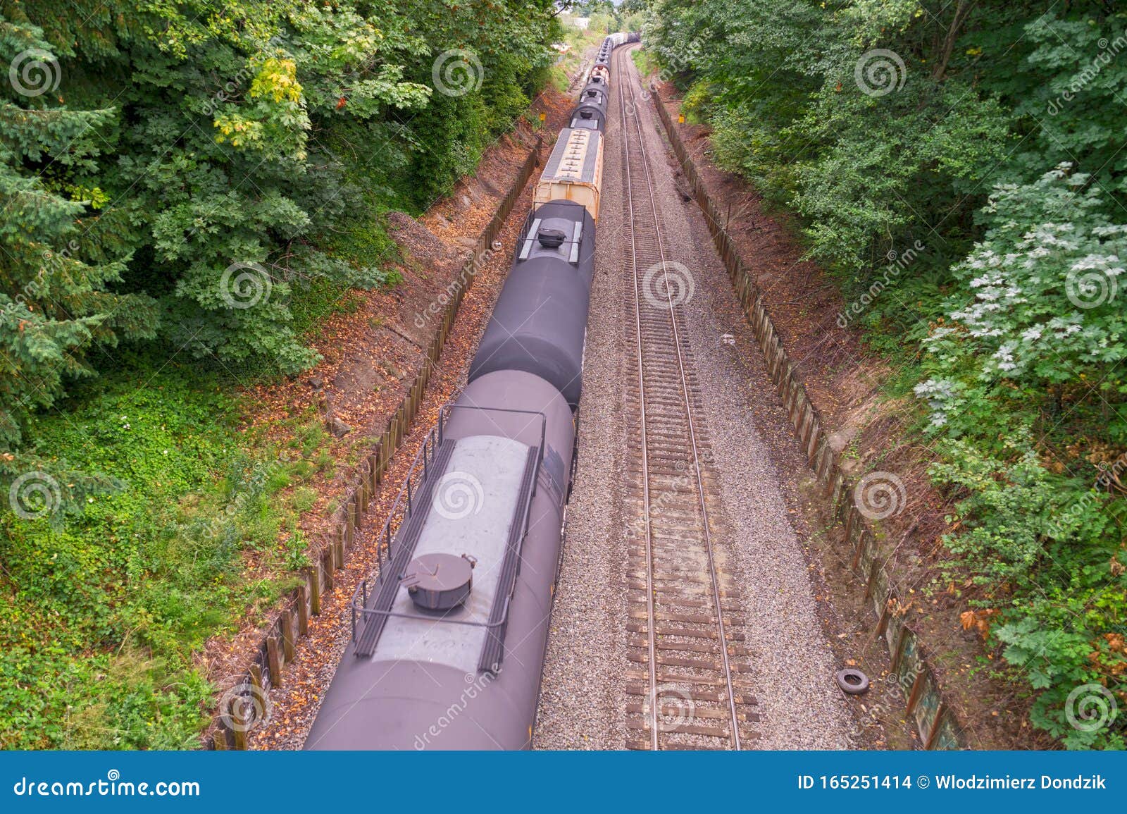 Extremely Long Freight Train. American Railway, Washington State Stock ...