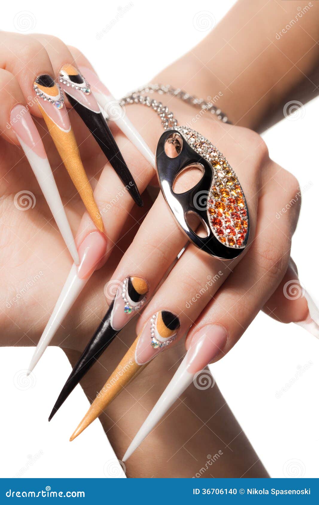 Extremely long nails stock photo. Image of closeup, artificial - 36706140