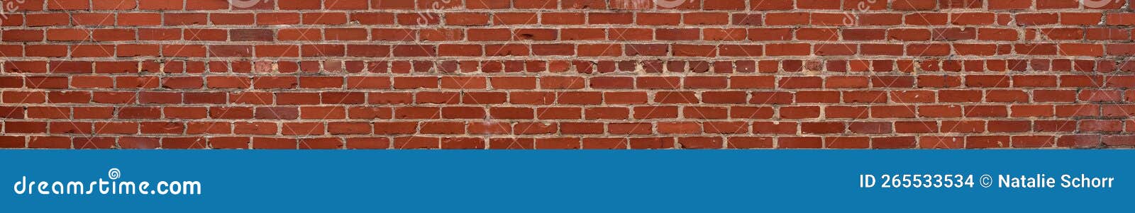 Extremely Long Thin Panorama of Red Brick Wall with Irregular Bricks in ...