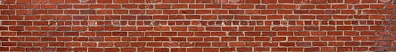 Extremely Long Thin Panorama of Red Brick Wall with Irregular Bricks in ...